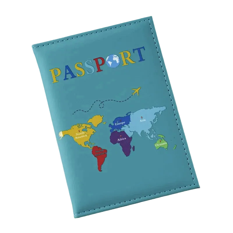 Étui à Passeport Carte du Monde & Voyage Paisible